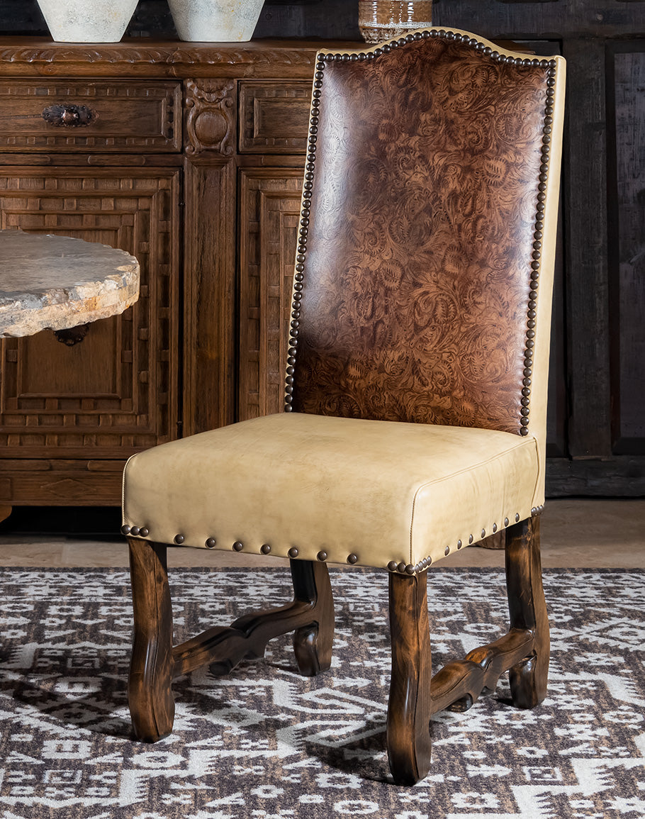 Adela Leather Dining Chair Western casademyers