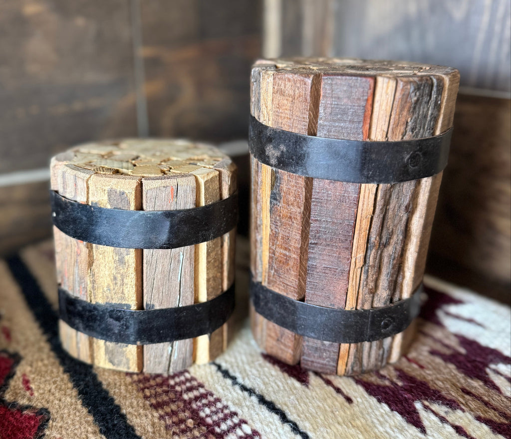 Stacked Wood & Iron Risers – casademyers.com