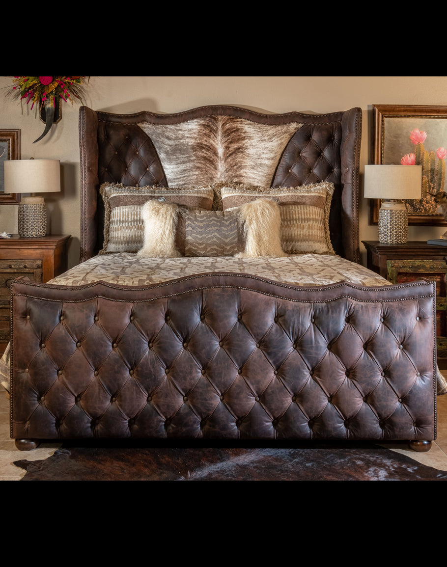 El Ranchero Bed | Cowhide | Tufted Leather | Casa de Myers ...