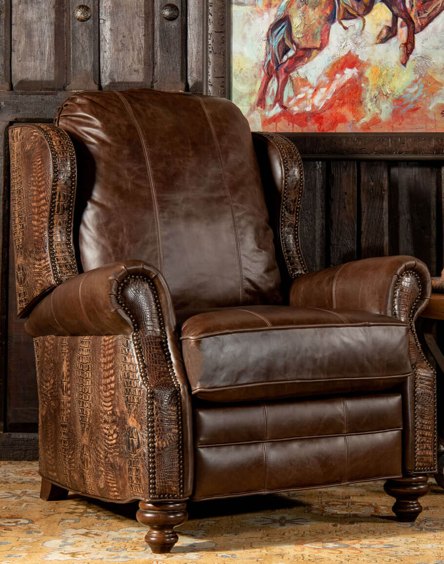 The Gator Recliner | American Made | Western Style | Top Grain Leather ...